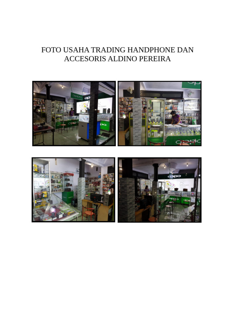 Foto Usaha Trading Handphone Dan Accesoris Aldino Pereira | PDF