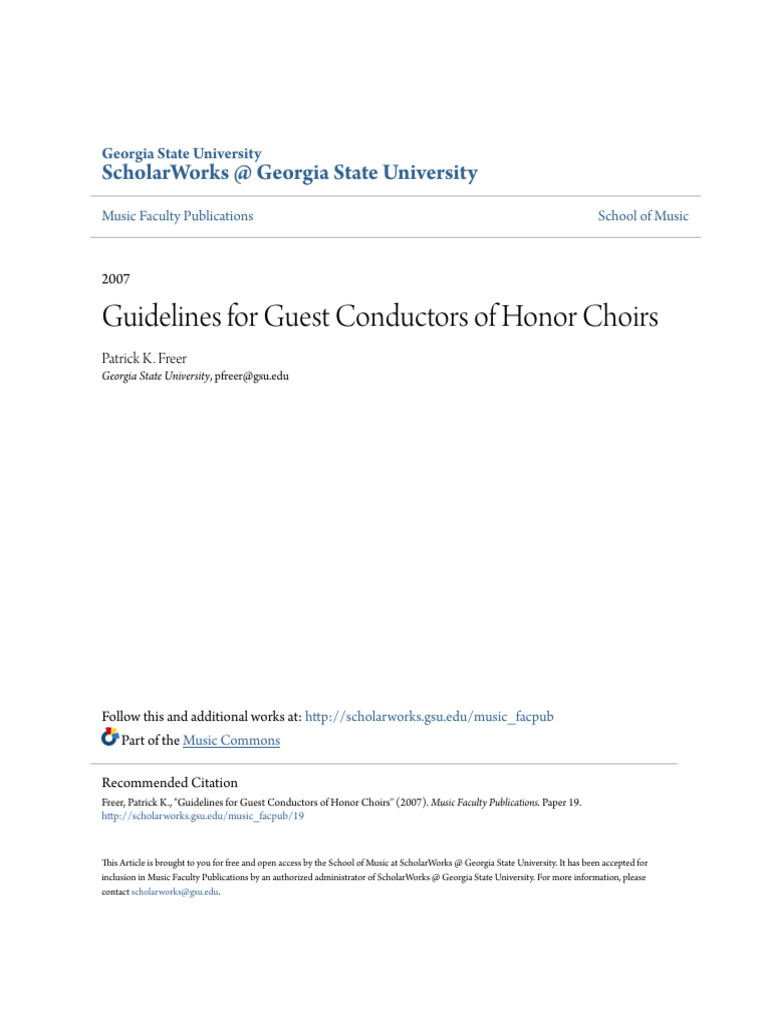 Honor Choir Conductor Guidelines | PDF | Conducting | Choir