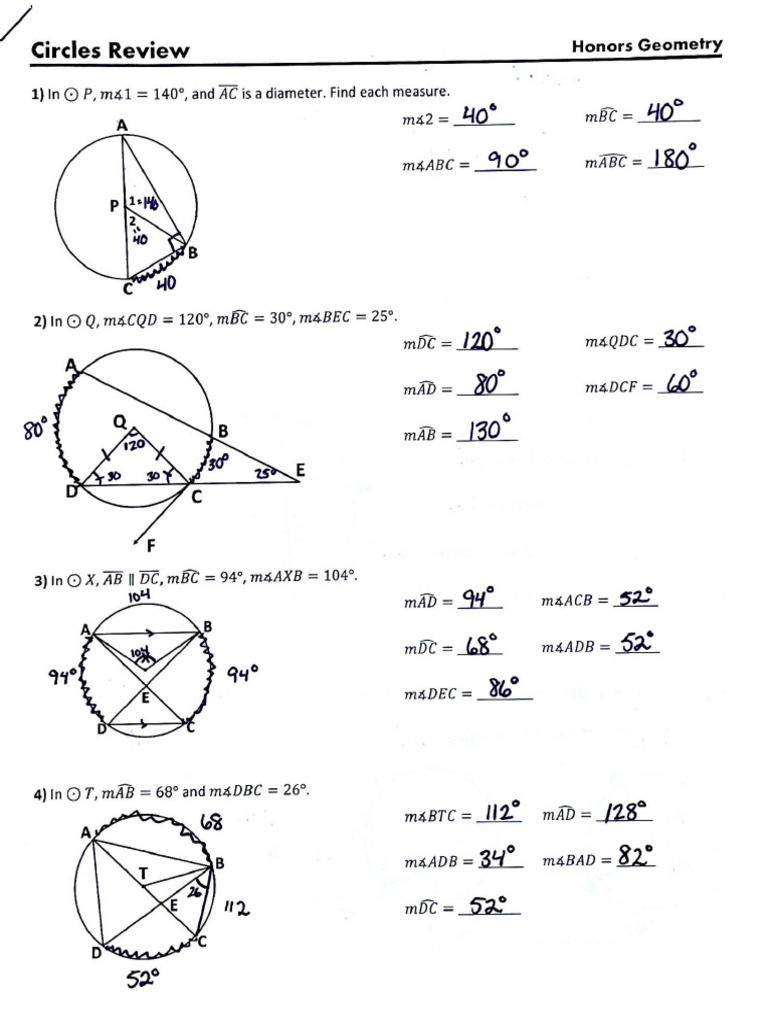 Circles_Review_Packet_Key | PDF