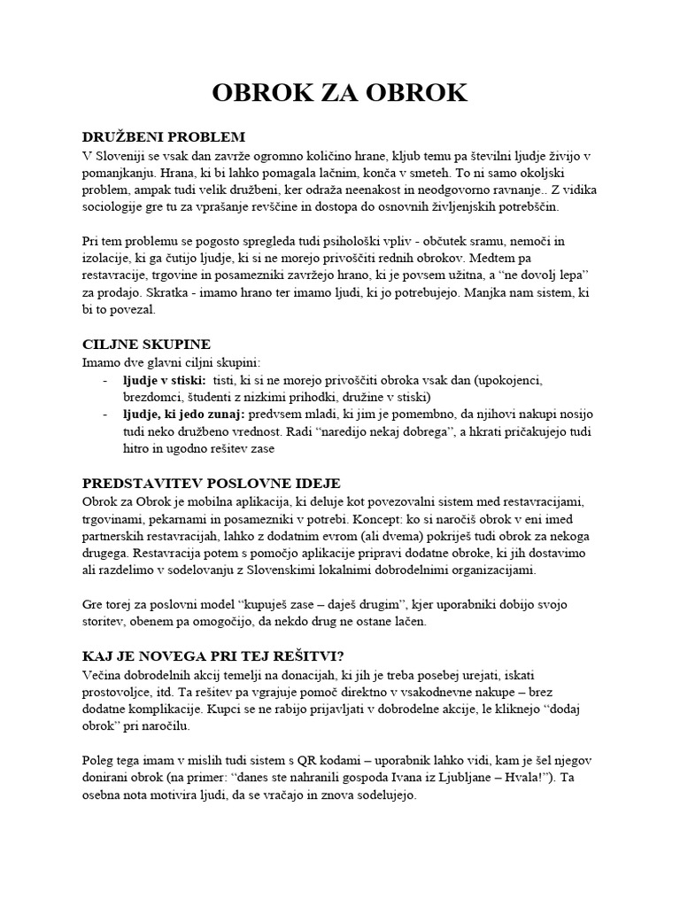 Obrok Za Obrok | PDF