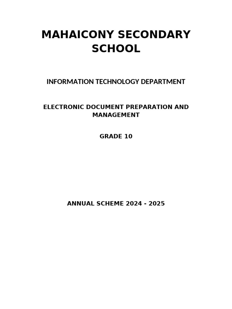 Annual Scheme Grade 10 EDPM | PDF | Spreadsheet | Databases