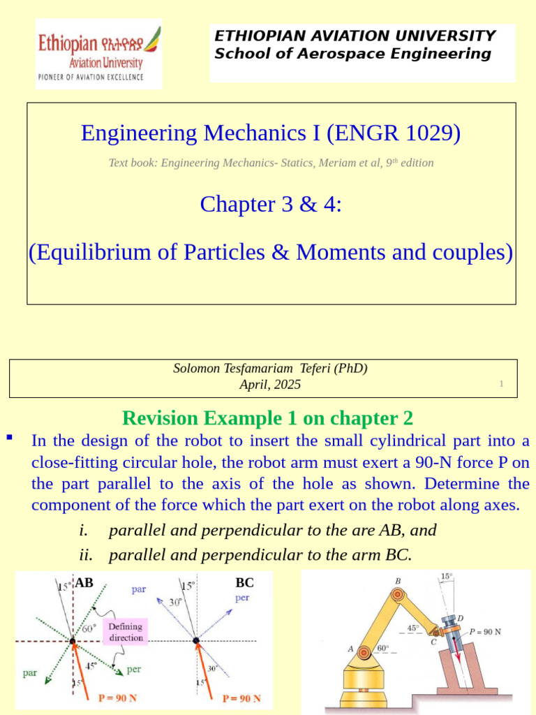 Lec 3 & 4 Conditions of Equilibrium | PDF | Torque | Euclidean Vector
