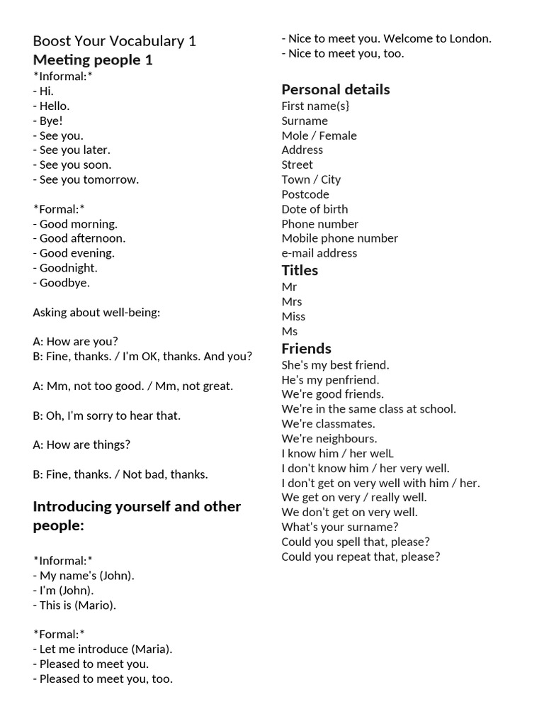 Boost Your Vocabulary 1 Word List | PDF | Bookcase | Grandparent