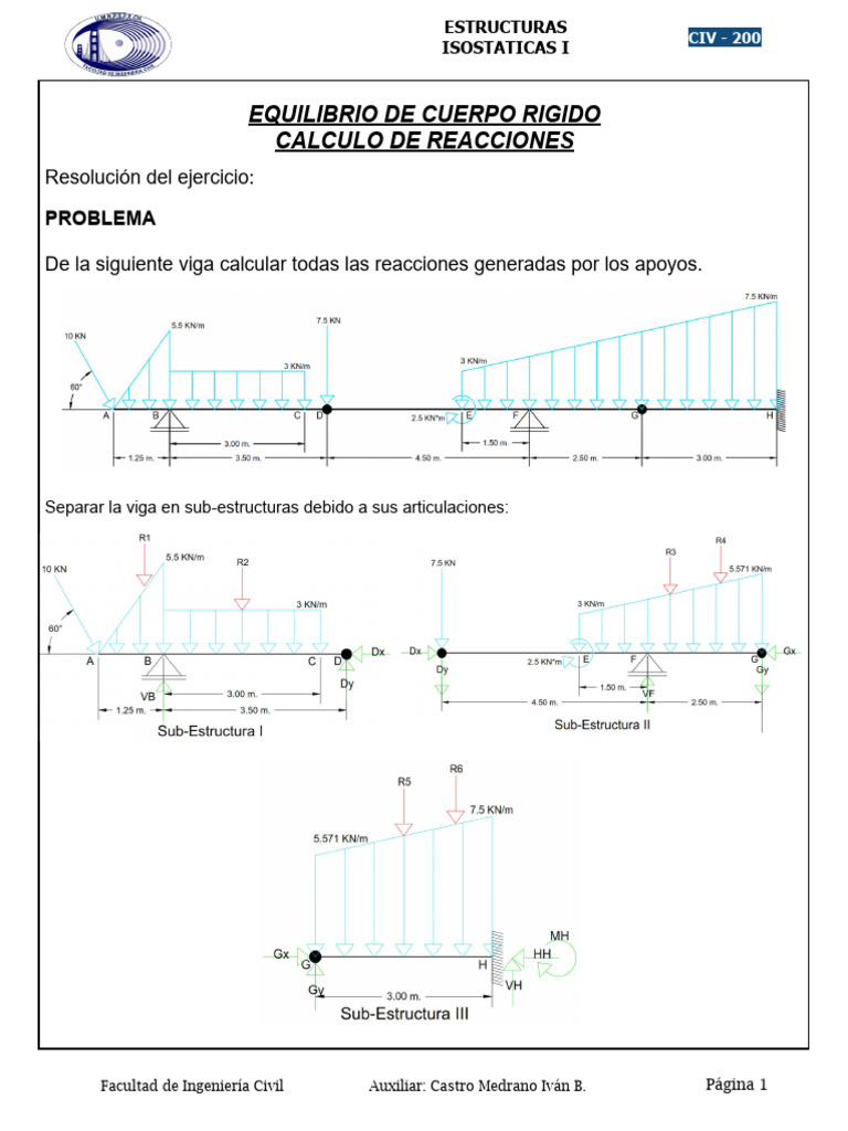 Viga Isostatica - Equilibrio de Cuerpo Rigido | PDF