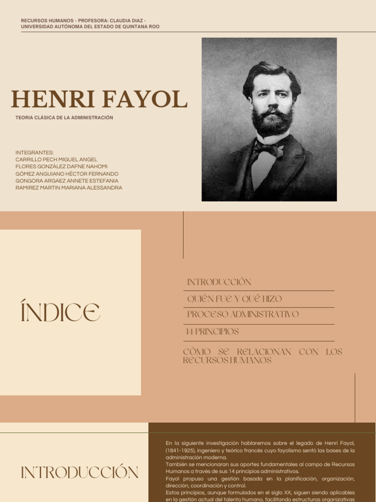 Legado de Henri Fayol en Recursos Humanos | PDF | Gestión de recursos ...