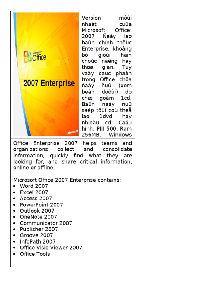 Picture Microsoft - Office.2007.enterprise - Edition | PDF