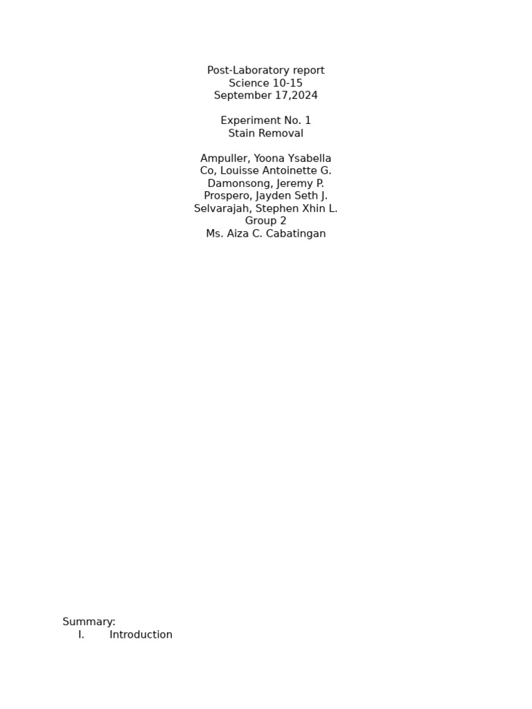 Group 2 Post Lab | PDF