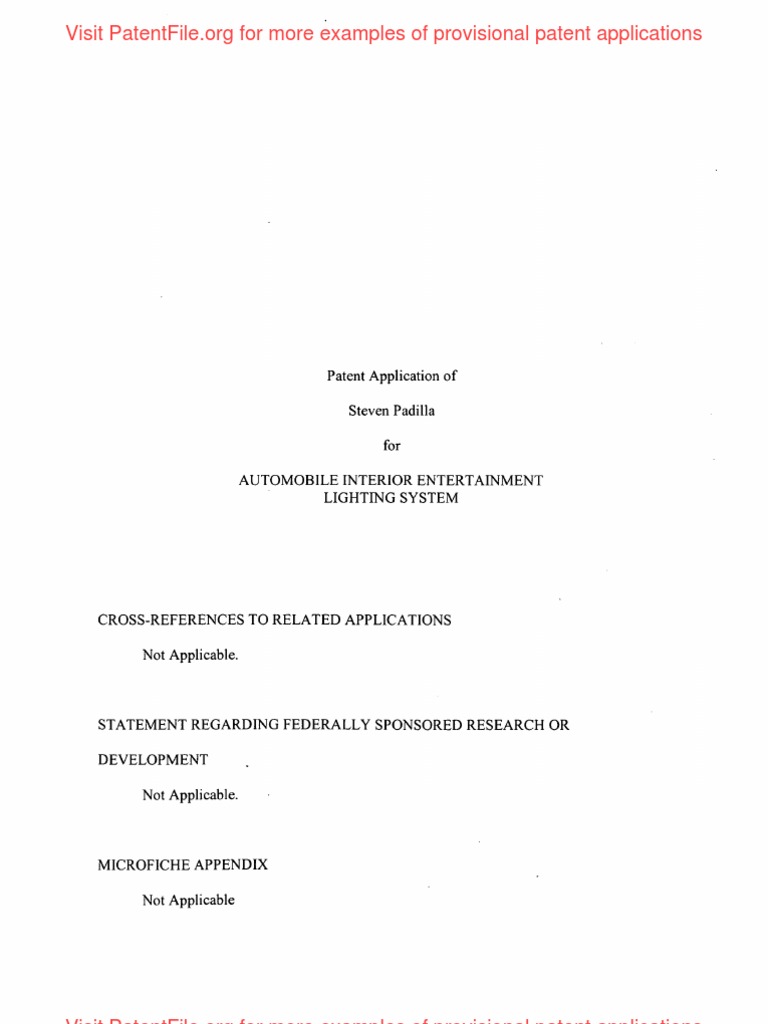 Provisional Patent Example | PDF