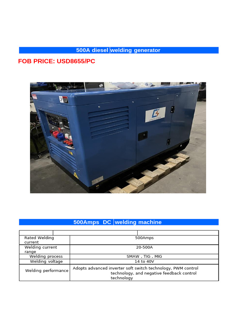 500A Diesel Welding Generator 2 | PDF | Electric Generator | Mains ...