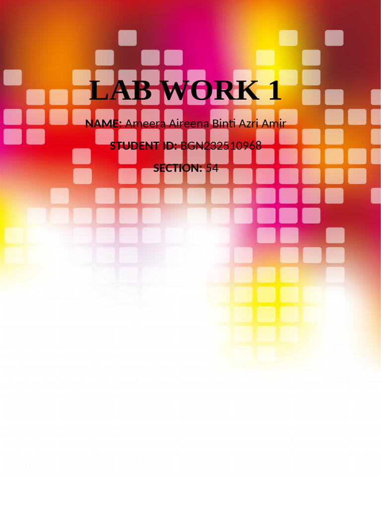 Lab Work 1 Unformatted | PDF | Application Software | Programming