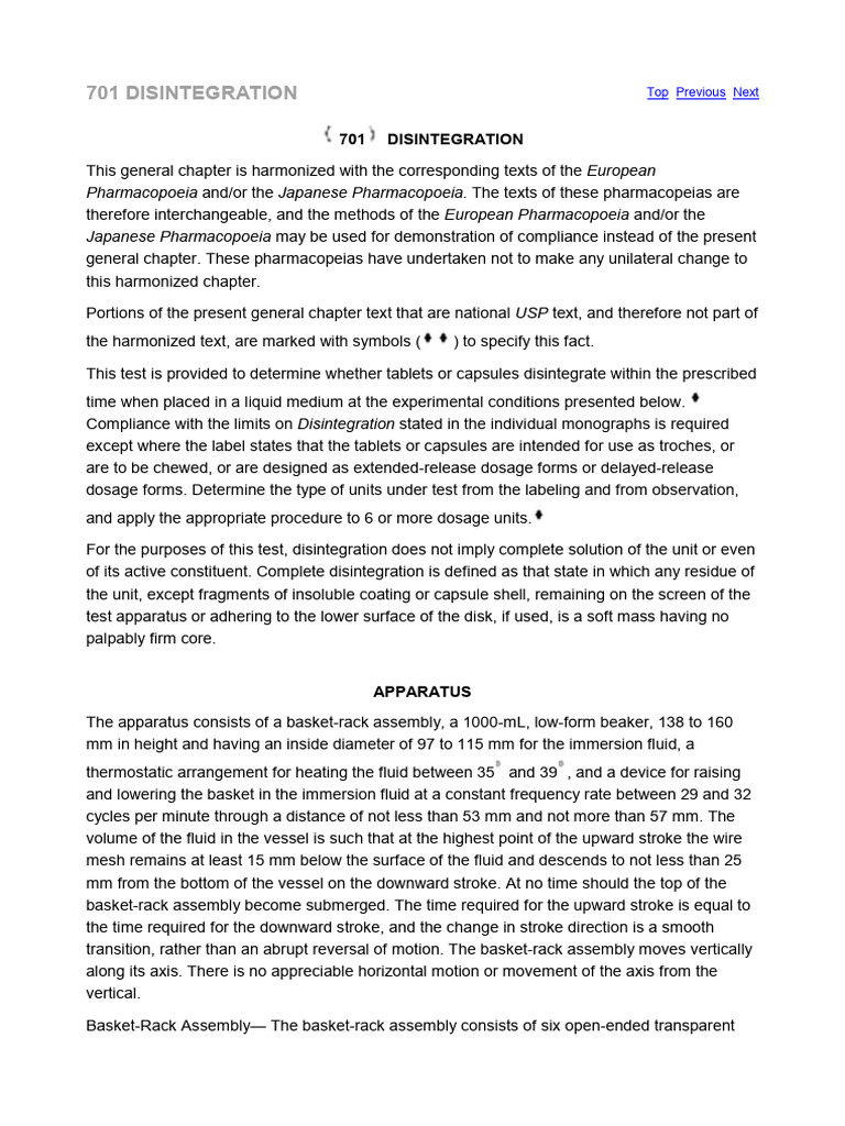 USP 12 Disintegration Testing Guide | PDF