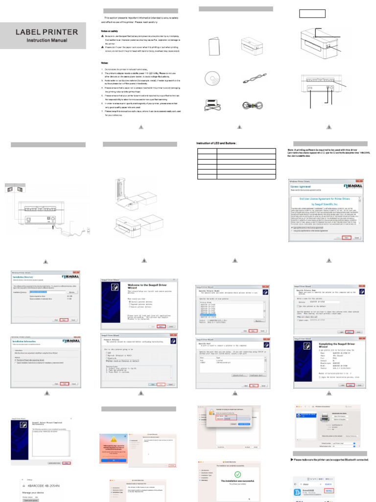 Label Printer Instruction Manual | PDF | Printer (Computing) | Ios