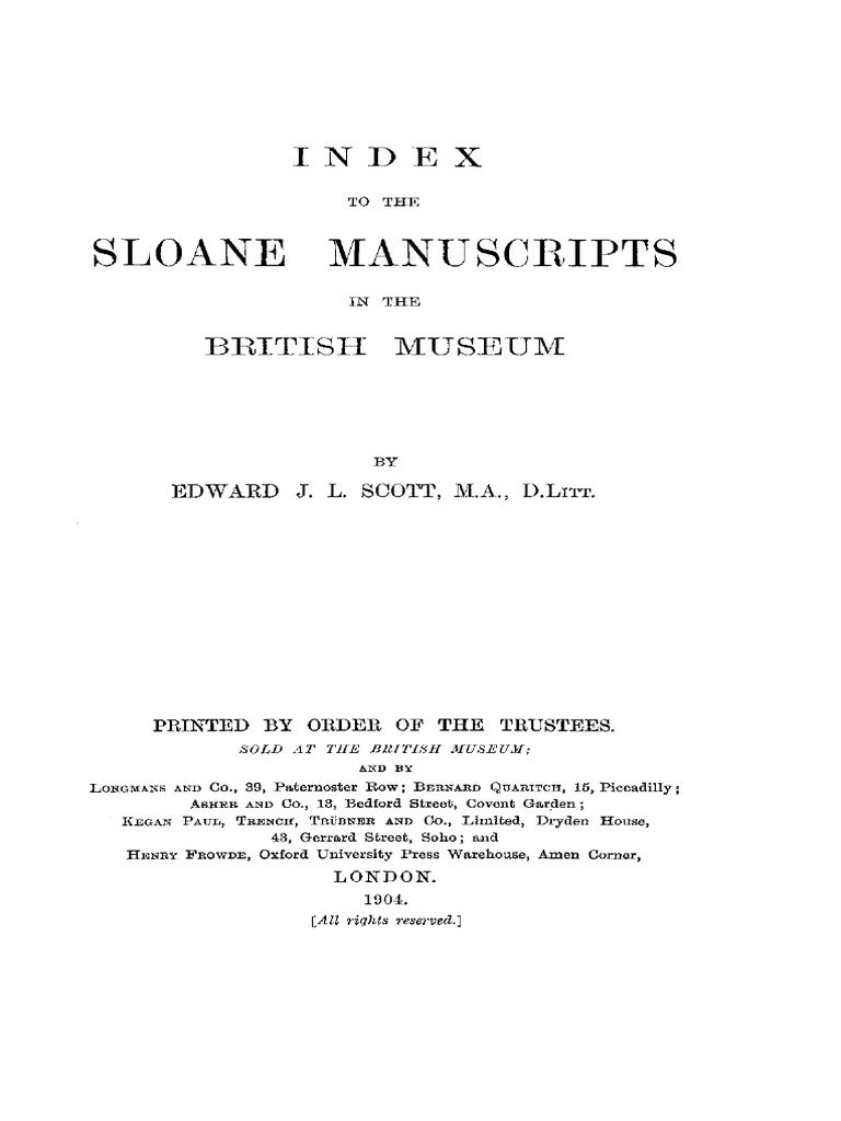 Manuscrito Sloane Ingles Compressed | PDF | Manuscript