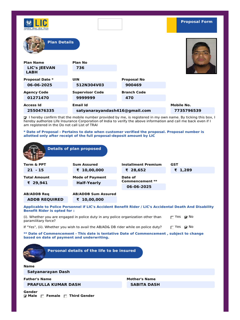 Proposal Form | PDF | Insurance | Life Insurance