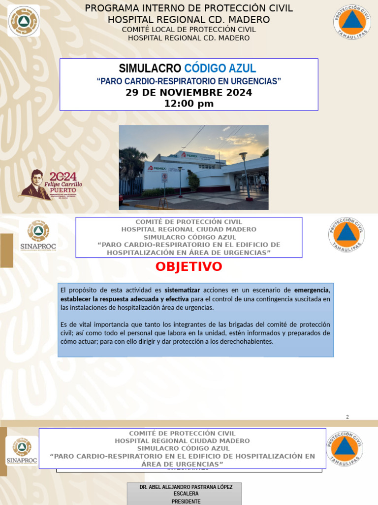 Codigo Azul (Presentación) Urgencias | PDF | Hospital | Defensa Civil