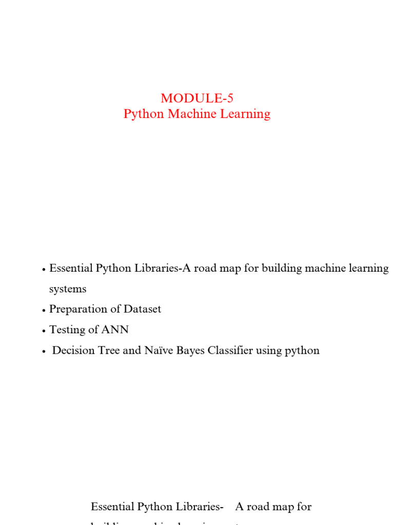 Module 5.pptx - 20250608 - 201231 - 0000 | PDF | Machine Learning ...