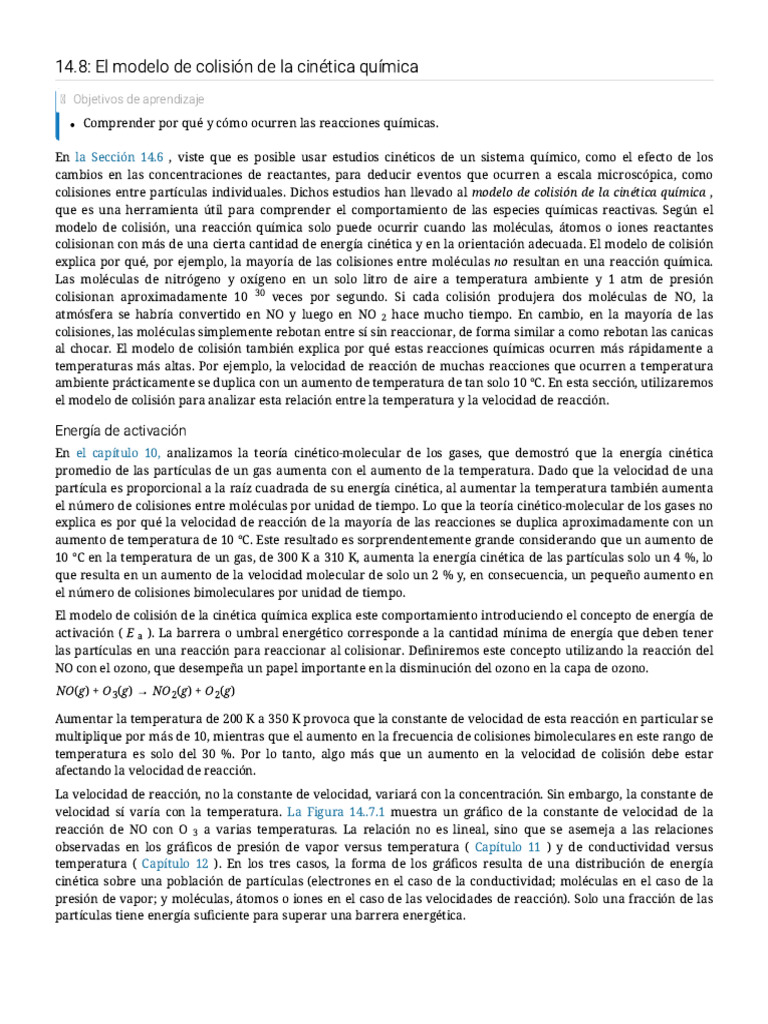 Modelo de colisión en cinética química | PDF | Cinética química ...