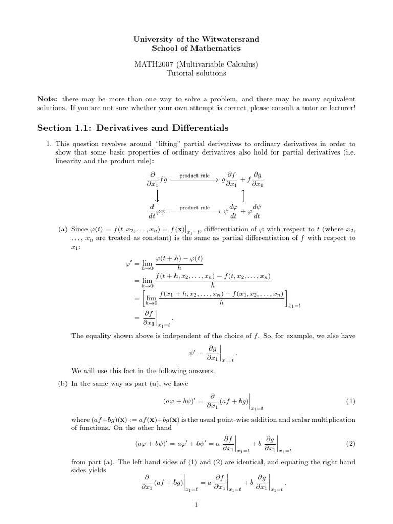 Tuta Solutions | PDF | Derivative | Circle
