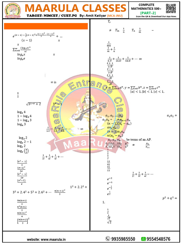 Nimcet Mathematics Top Topic 500 Part-3 | PDF | Mathematical Concepts | Mathematical Objects