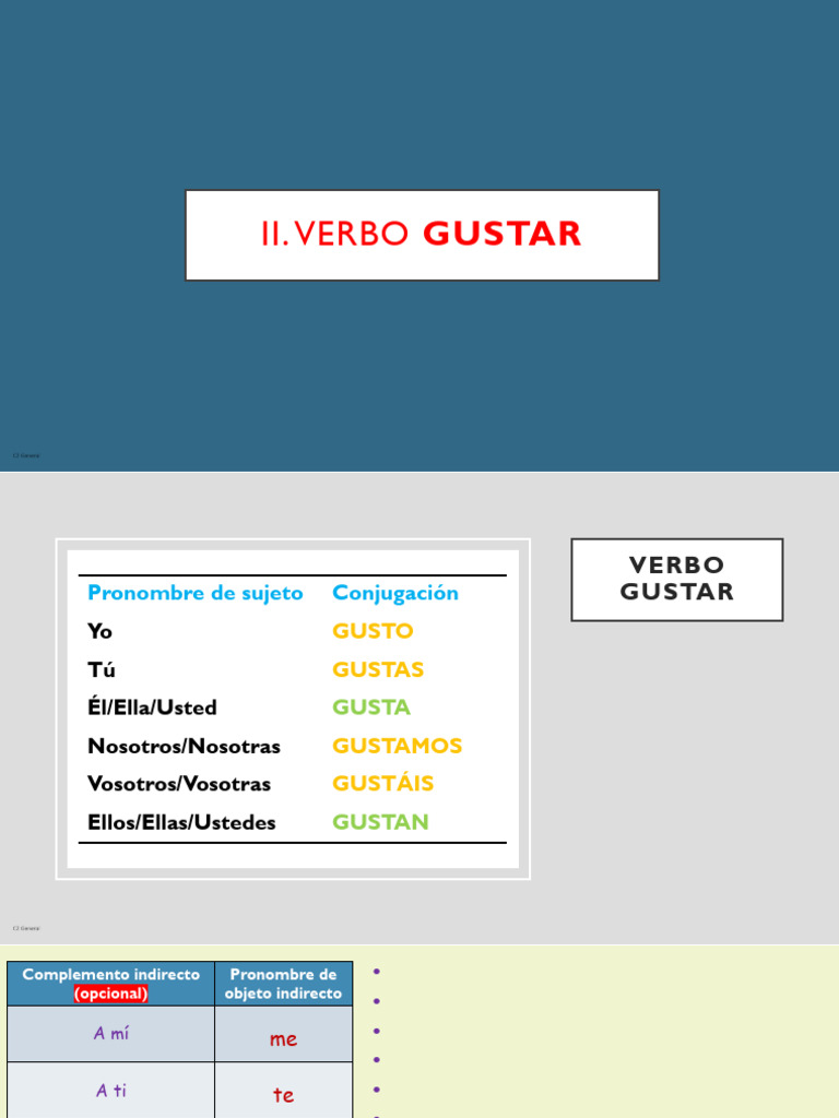 Verbo Gustar Pages | PDF | Verbo | Objeto (gramática)