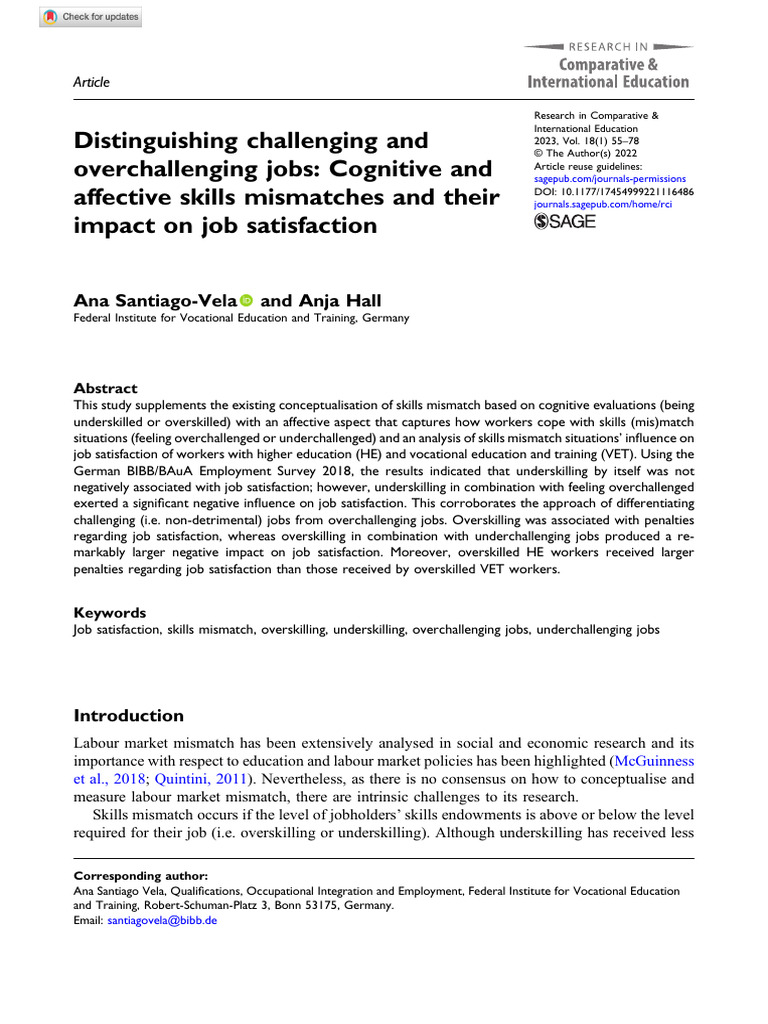 Distinguishing Challenging and Overchallenging Jobs | PDF | Job ...