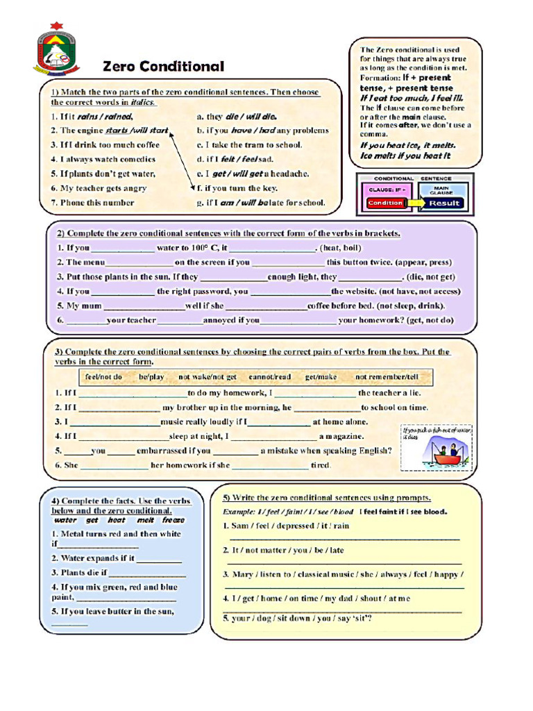 9th Grade III Term Zero Conditional Act1 | PDF