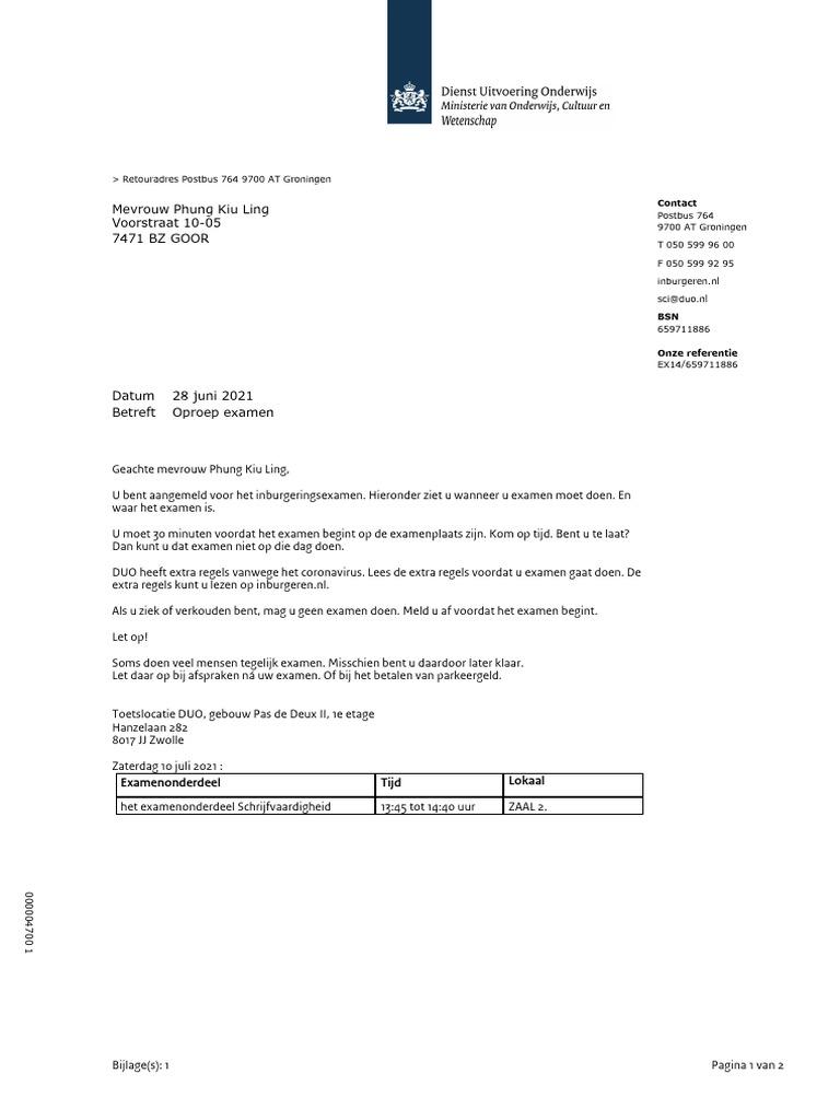 EX14 - Oproep Examen - 28-06-2021 | PDF