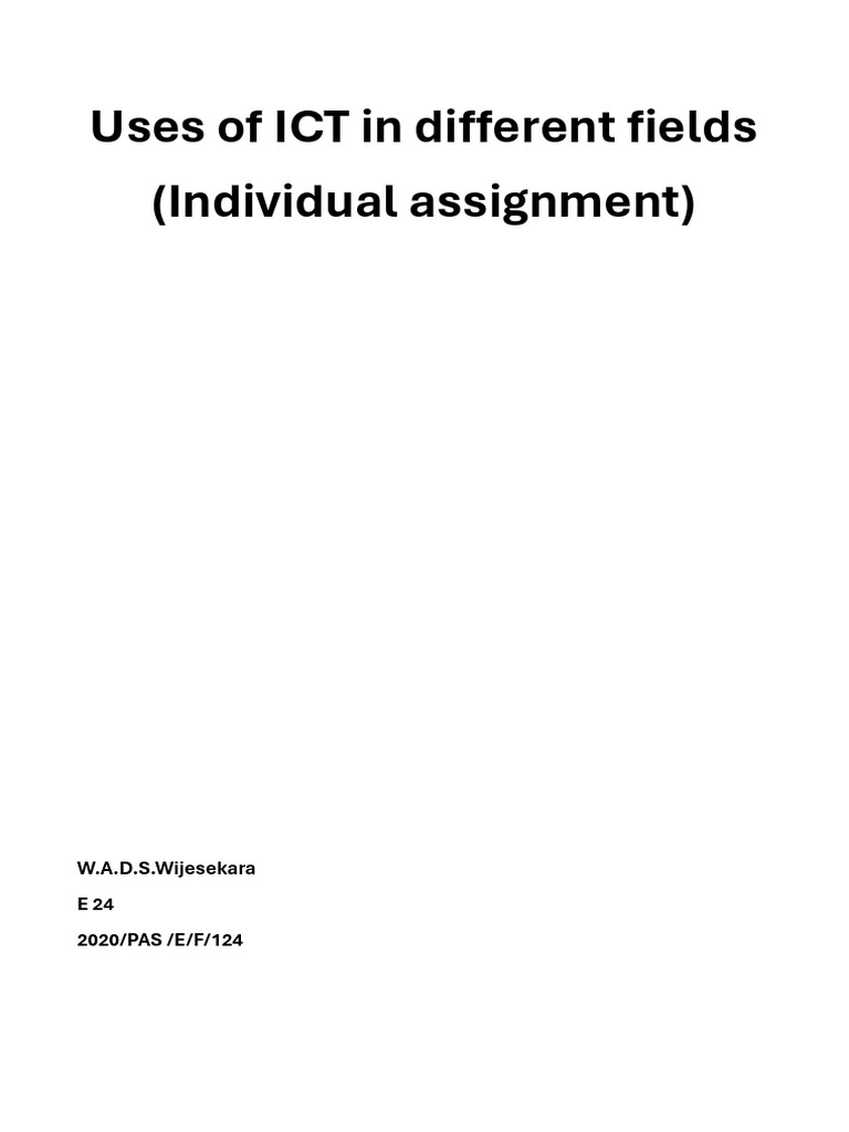 Uses of ICT in Different Fields | PDF | Educational Technology ...
