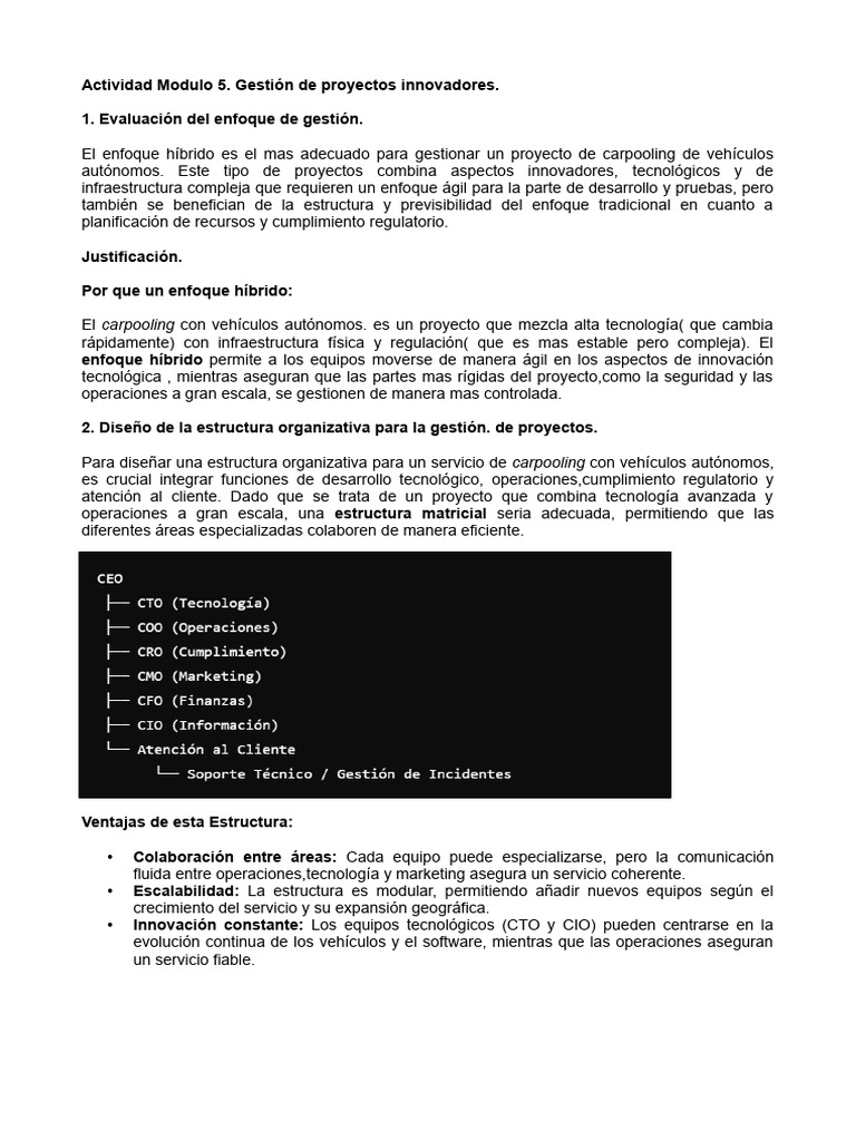 Actividad Modulo 5 | PDF | Gestión de proyectos | Escalabilidad