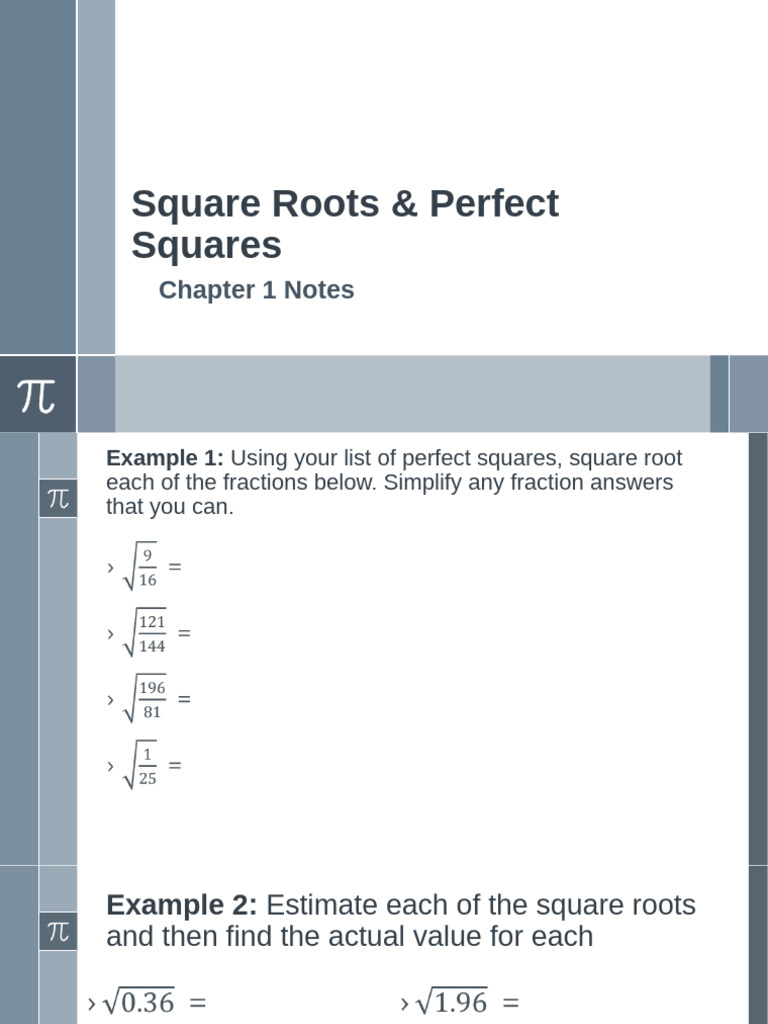 Square and Square Roots Review | PDF