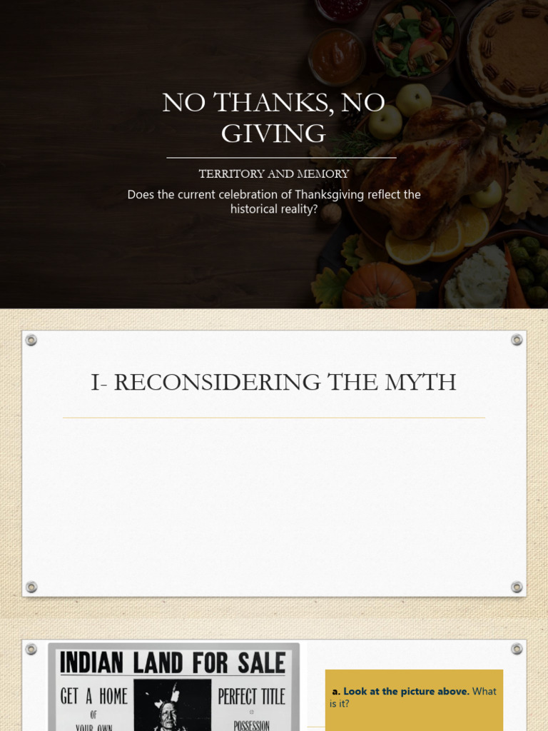 NO THANKS, NO GIVING Version Élèves Slide | PDF | Thanksgiving