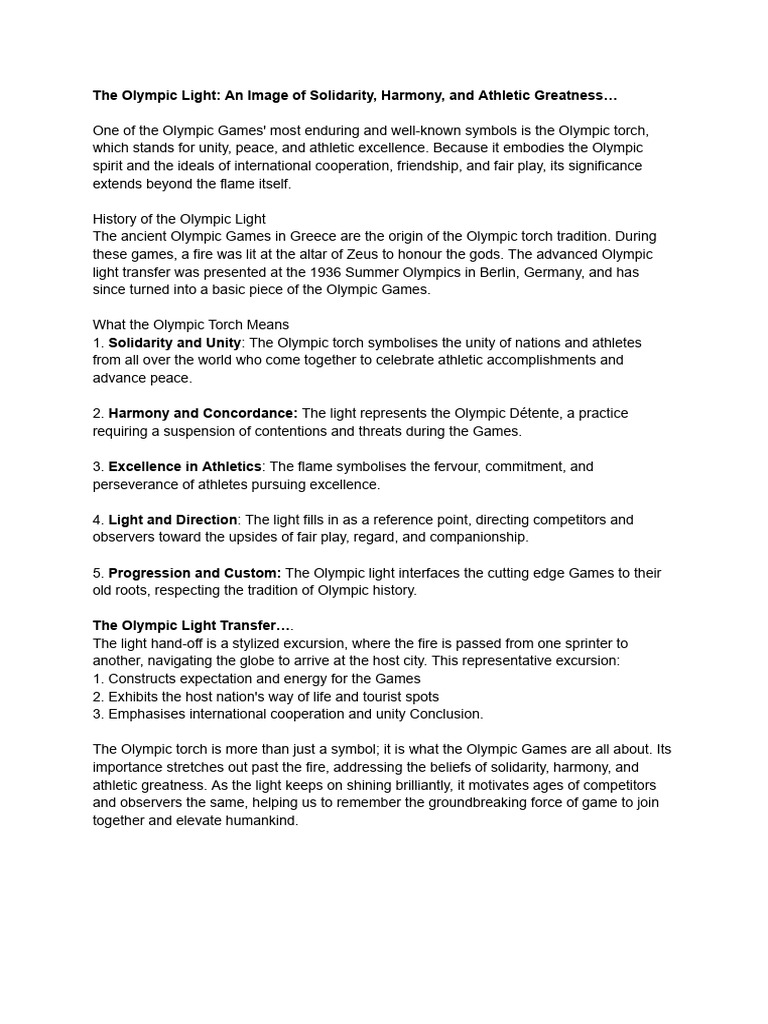 Olympic Torch | PDF