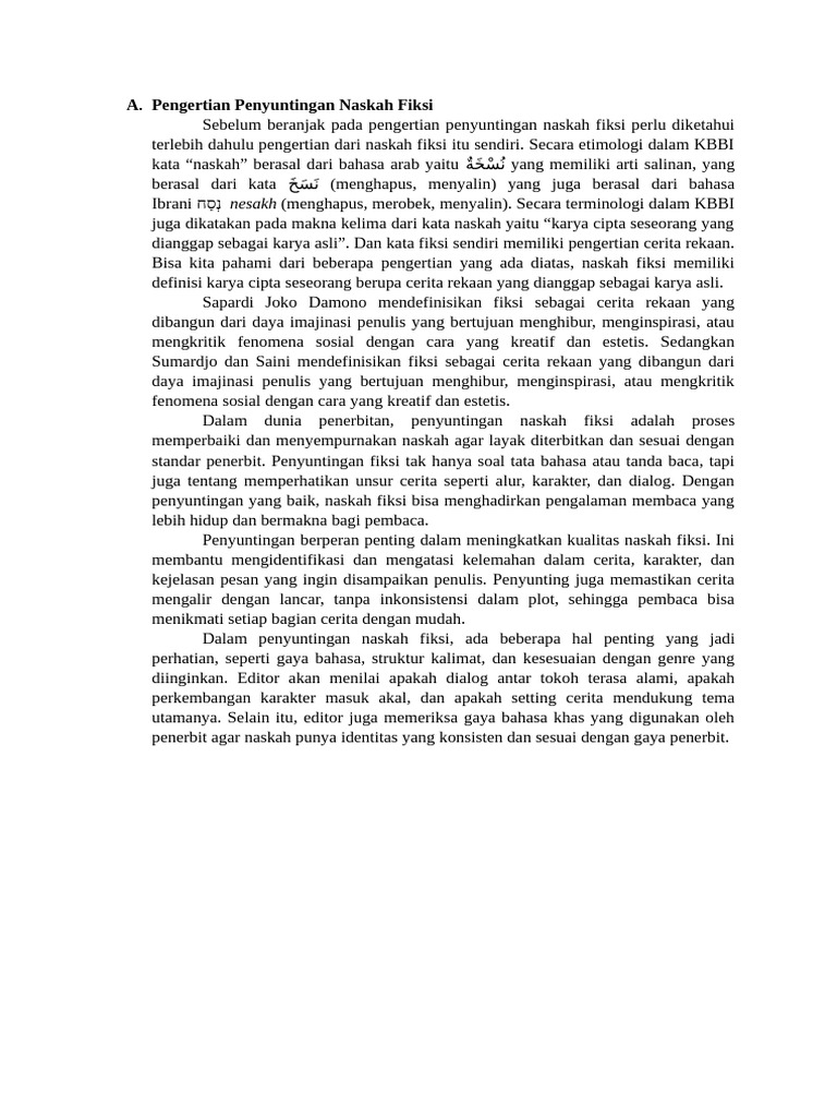 Penyuntingan Naskah Fiksi: Definisi dan Proses | PDF