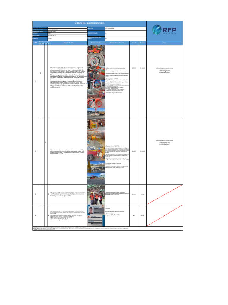 Hallazgos Detectados RFP LOGISTICA DCH | PDF | Vehículo de motor