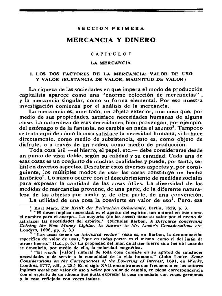 Clase 6 Karl Marx El Capital Tomo I Editorial Progreso | PDF