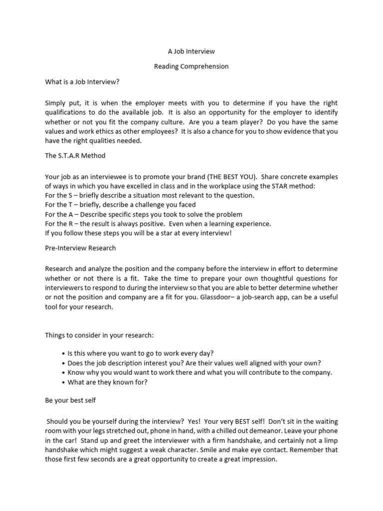 A Job Interview | PDF | Job Interview | Social Psychology