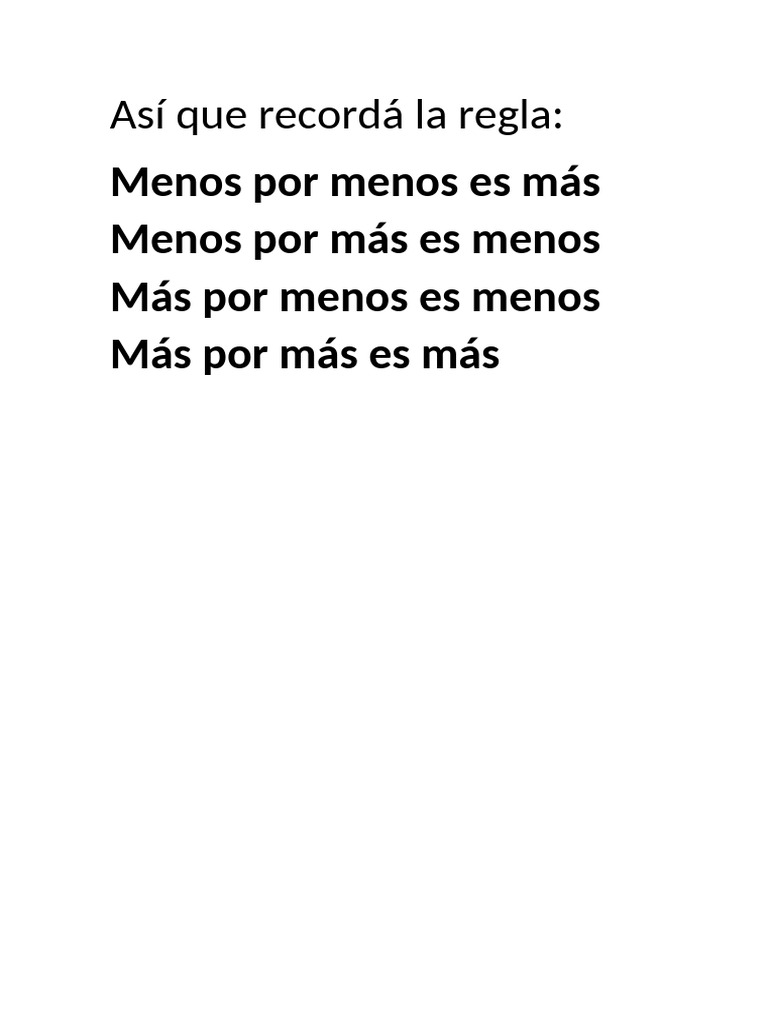 Así Que Recordá La Regla | PDF