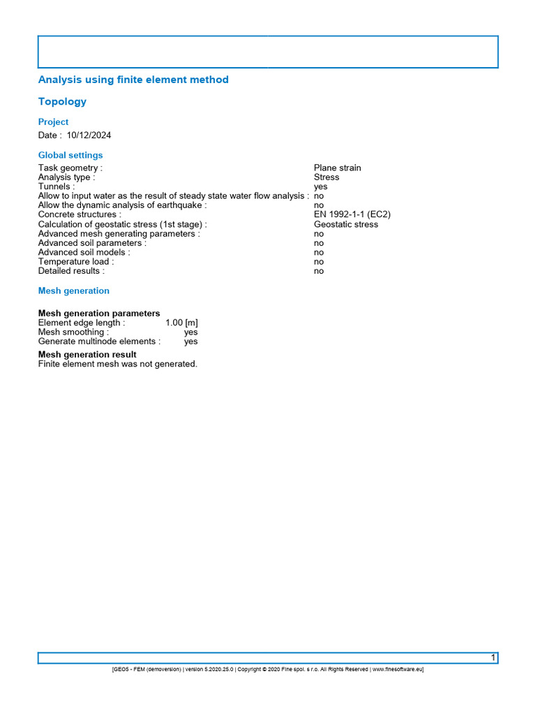 Analysis Using Finite Element Method Topology: Project | PDF