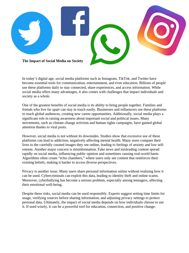 The Impact of Social Media On Society | PDF