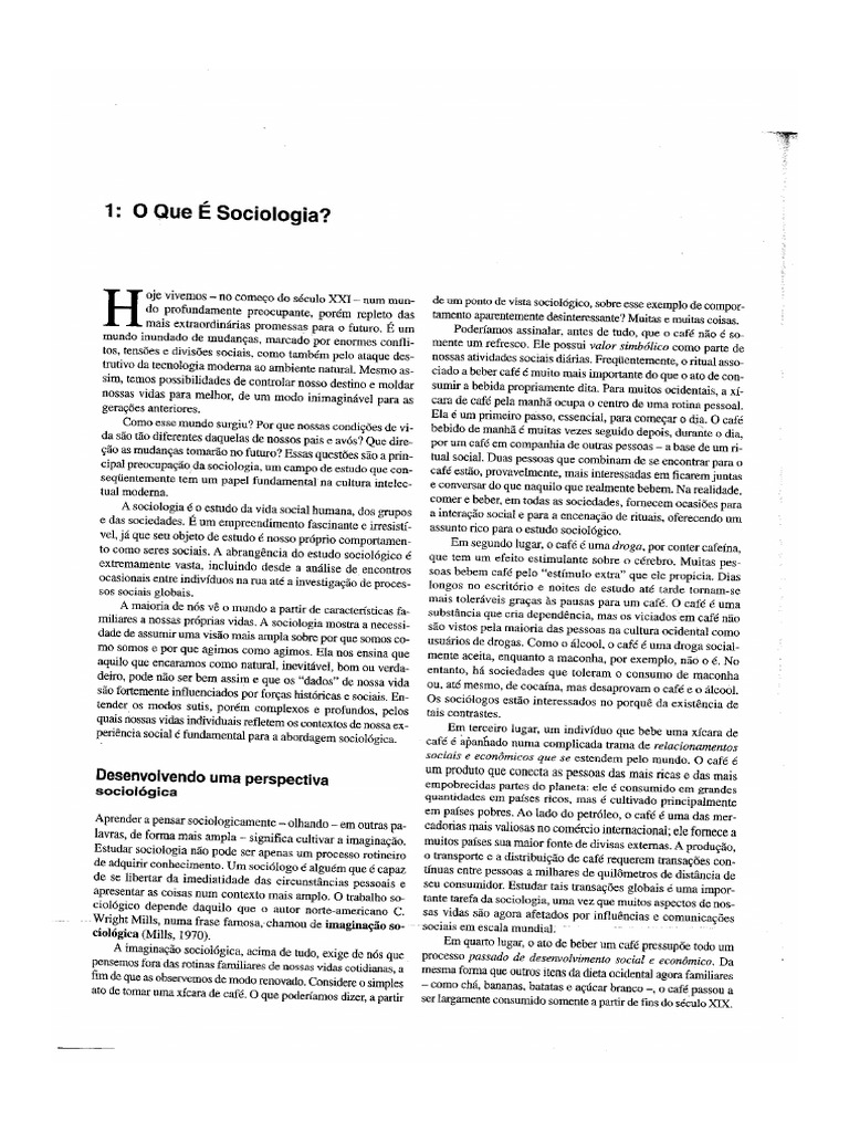 O Que Sociologia | PDF