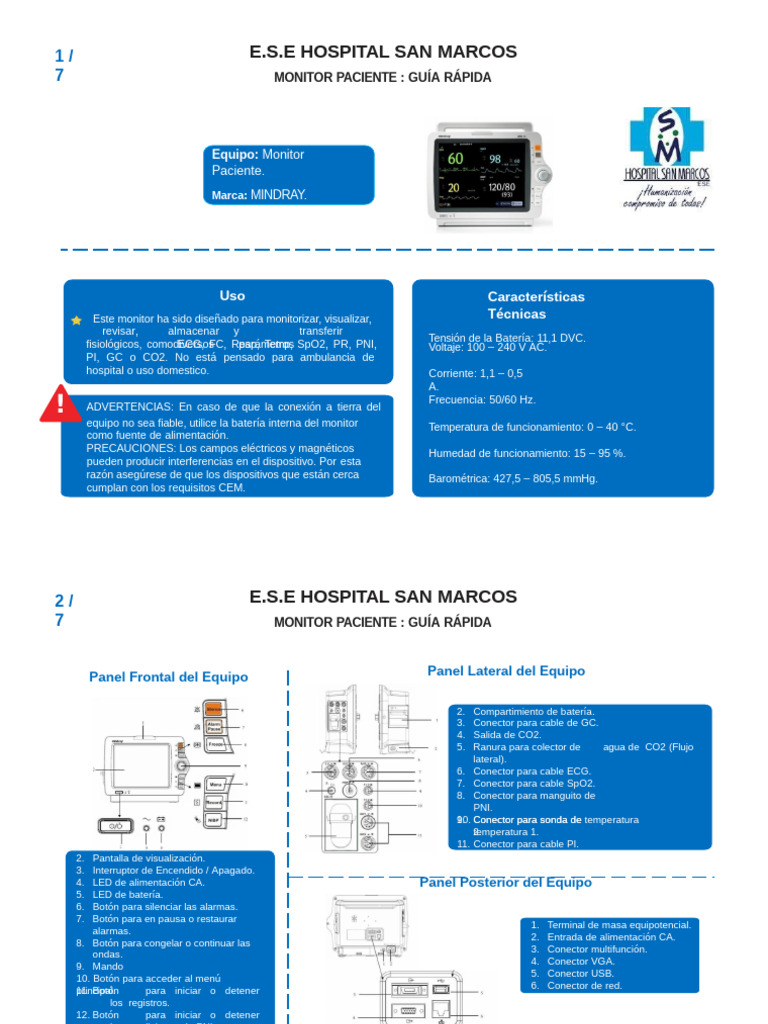 N° 8 - Monitor Paciente Mindray iMEC-8 | PDF | Diodo emisor de luz | Esterilización (Microbiología)
