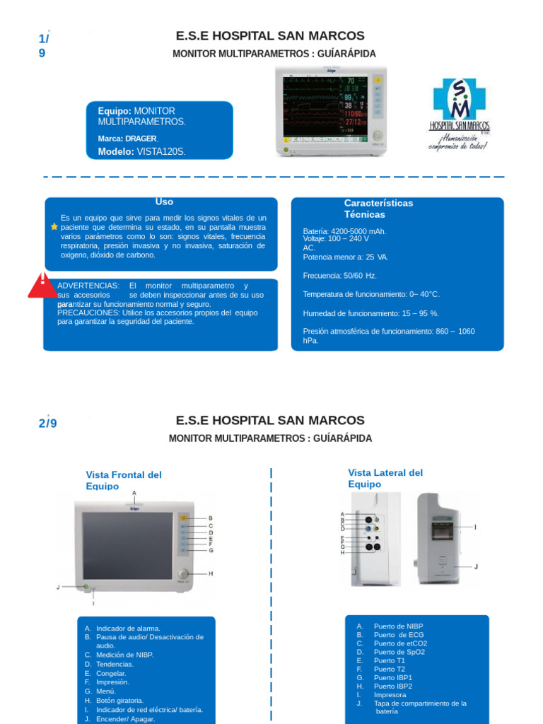 N° 11 - Monitor Multiparametros Drager Vista 120s | PDF