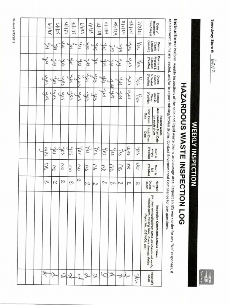 Hazardous Waste Log May 60112 - 0001 | PDF