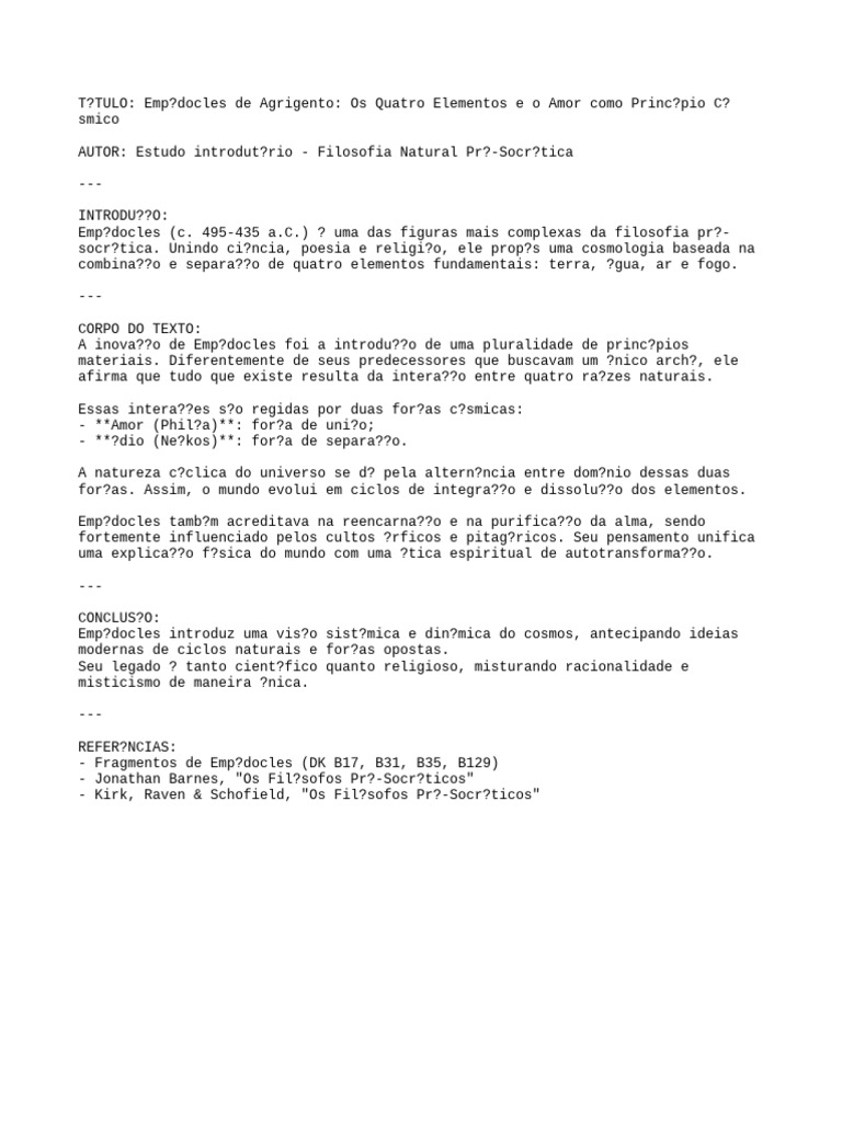 Empedocles de Agrigento | PDF