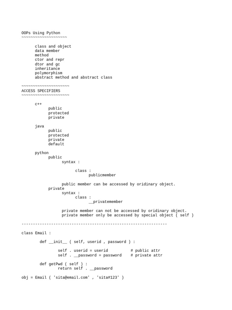 Day 54 Access Specifiers | PDF | Systems Architecture | Models Of ...