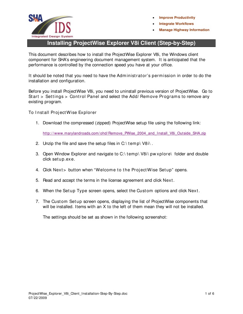 Project Wise Explorer V8i Client Installation-Step-By-Step | PDF | Zip ...