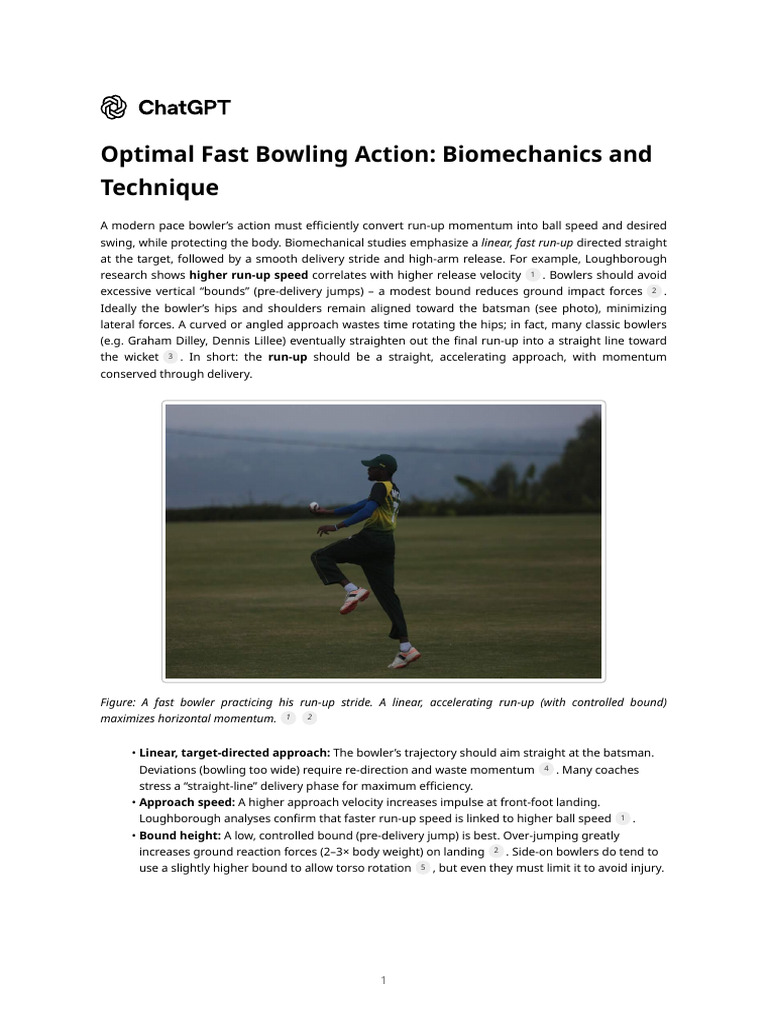 Optimal Fast Bowling Techniques Explained | PDF | Bowling (Cricket ...