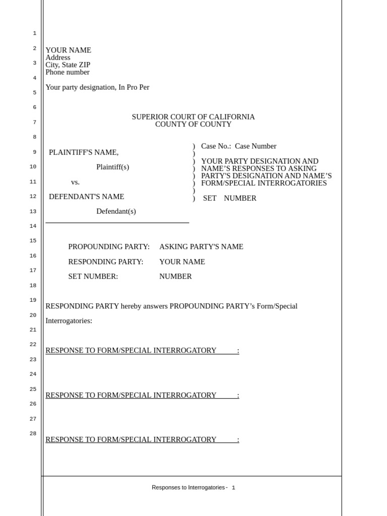 Sbs Discovery Responding To Interrogatories Responses | PDF