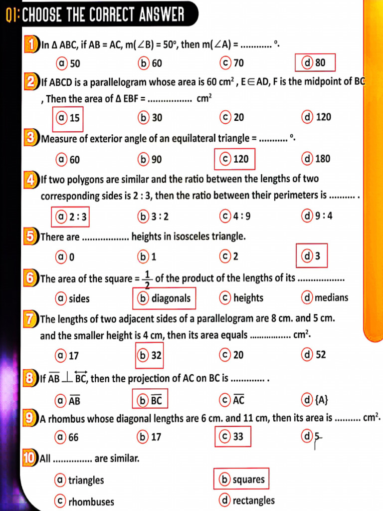 Prep 2 Geo Final Rev With Answers | PDF