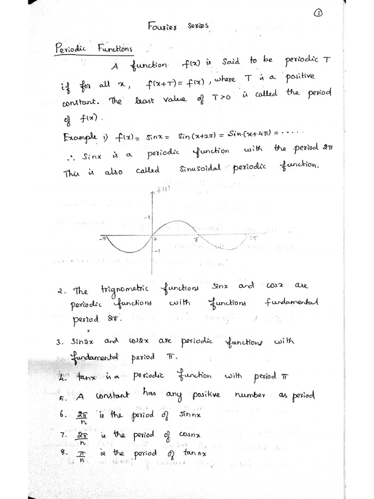 Vector Calculus Part 5 (Fourier Series Part 1) | PDF